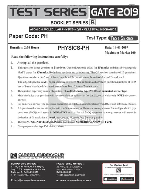 Gate Test Series 1 Pdf Gases Photon