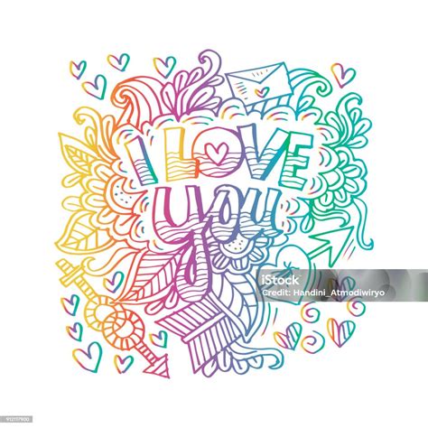Ilustración De Te Quiero Letras Con Flores Decorativas Y Más Vectores