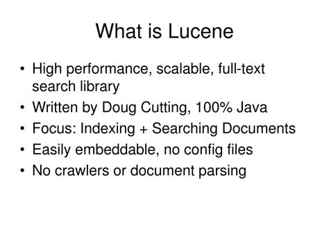 Ppt Full Text Search With Lucene Powerpoint Presentation Free Download Id6024305