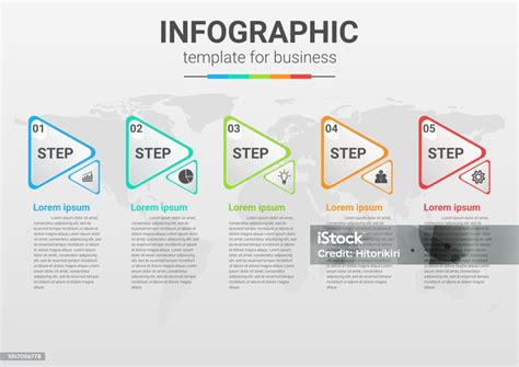 Infographic 비즈니스 데이터입니다 단계 템플릿 사용 하 여 프레 젠 테이 션 과정 Chartdiagram입니다 크리에이