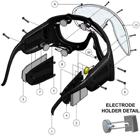 Pair Of Eog Glasses Autonomous Device Designed To Hold Five Dry Flat