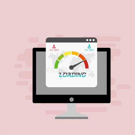 website loading speed server speed page speed test flat design vector illustration vector