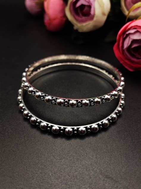 German Silver Chudiya Silver Plated Bangle Oxidized Bangles