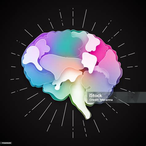 화려한 벡터 뇌 그림 색종이 인간의 두뇌 밖으로 레이어 컷 사람 뇌에 대한 스톡 벡터 아트 및 기타 이미지 사람 뇌 개념 건강관리와 의술 Istock