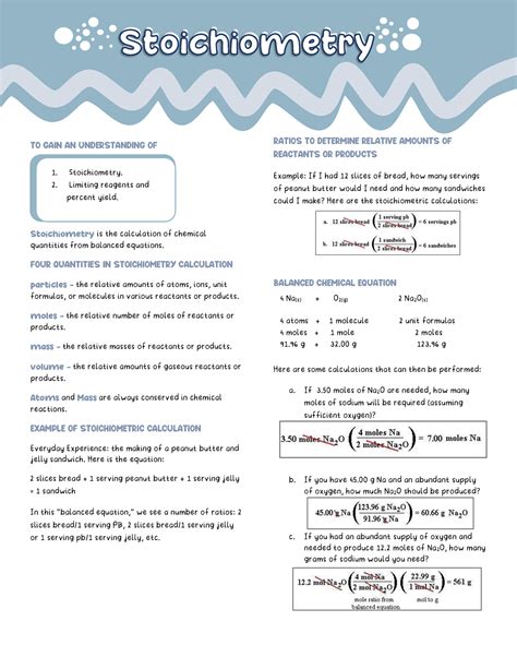 Chemistry Module 3 G10 Stoichiometry Notes To Gain An Understanding