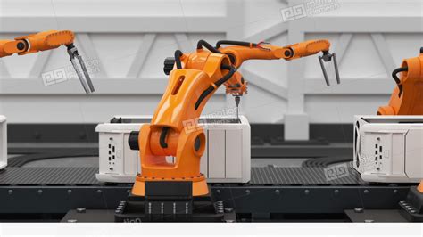 Beautiful Robotic Arms Assembling Computers On Conveyor Belt Advanced