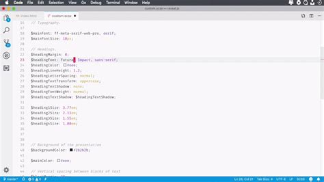 Creating Custom Presentation Themes For Reveal Js Set The Typography