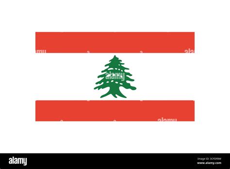 Lebanon National Flag With Red Stripes And Cedar Tree Emblem Stock