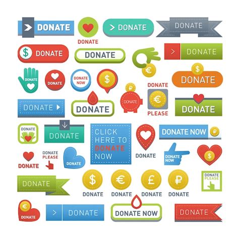Premium Vector Donate Buttons Set