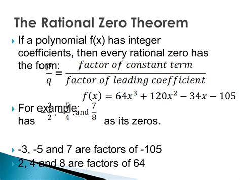 Finding Rational Zeros PPT