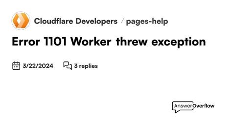 Error 1101 Worker Threw Exception Cloudflare Developers