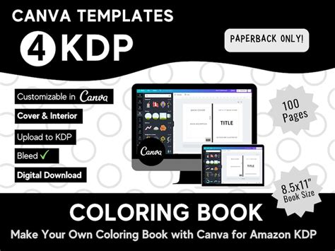 85x11 Canva Template For Amazon Kdp Paperback Coloring Book Canva Template For Kdp Make