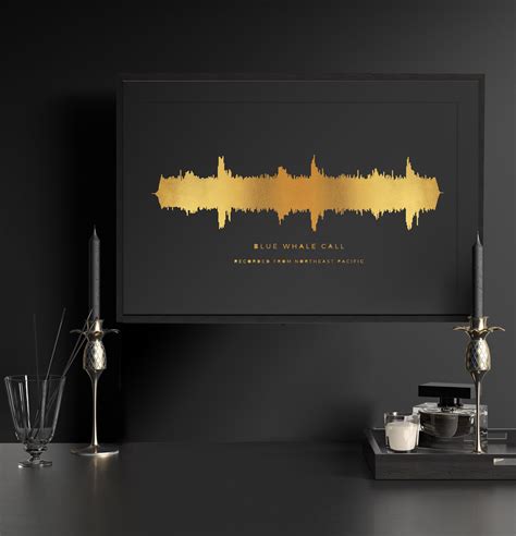 Blue Whale Call Spectrogram Sound Wave Art Spectrogram Printable