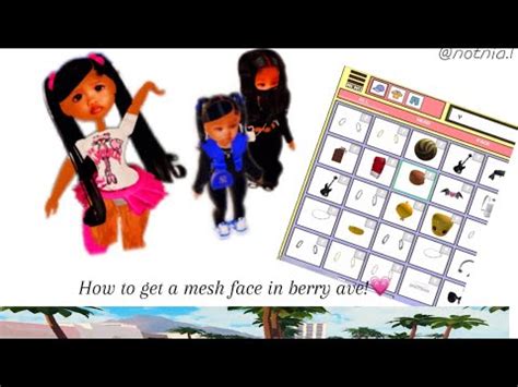 Tutorial Of How To Get A Mesh Face In Berry Ave🏠 Youtube