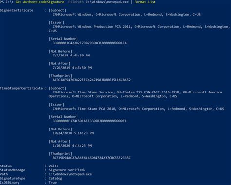 Reporting On Digitally Signed Files With Powershell Scripting Blog Archived