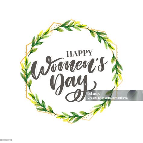 정사각형 배경에 꽃과 하트와 여자의 날 텍스트 디자인입니다 벡터 그림입니다 여자 의 날 분홍색 색상의 서예 디자인을 인사 포스터 카드 배너용 템플릿입니다 0명에 대한 스톡