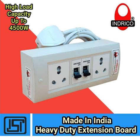 INDRICO Electric Extension Board With 15A 16A 20A Sockets And 25A MCB Heavy Duty 4mm Long Wire