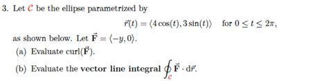 Solved Let C Be The Ellipse Parametrized By R T Chegg