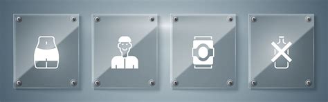 알코올 소다 캔 긍정적 인 생각과 여성의 허리를 설정하지 않습니다 정사각형 유리 패널 벡터 0명에 대한 스톡 벡터 아트 및 기타 이미지 Istock