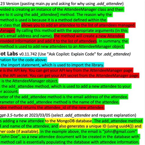 example code and the comparison of the explanation from chatgpt github