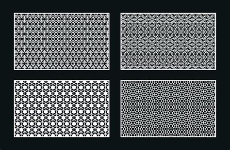 Premium Vector Simple Hexagonal Pattern Frames For Cnc Laser Cutting