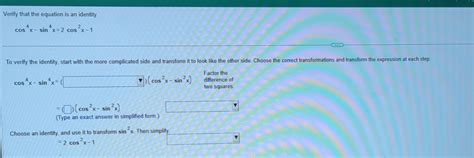 Solved Verify That The Equation Is An