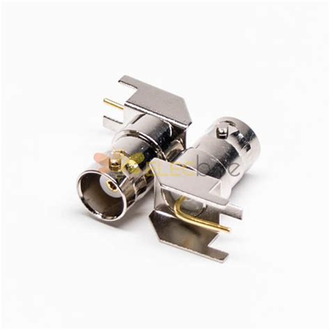 BNC Connector Female RF Connector Angled Through Hole For PCB