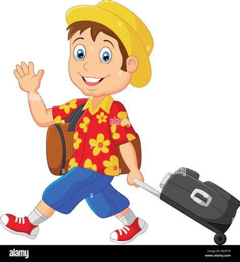 Cartoon Man With Traveling Bag Stock Vector Image And Art Alamy