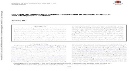 Building 3d Subsurface Models Conforming To Seismic · Building 3d Subsurface Models