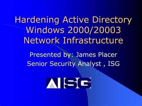 Ppt Hardening Active Directory Windows 200020003 Network