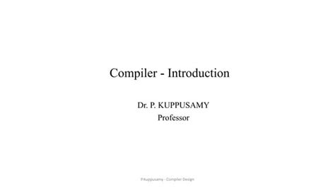 Compiler Design Introduction Pdf