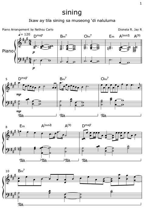 Sining Sheet Music For Piano