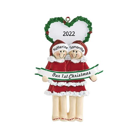 Personalized Couple Ornament 2024 Red Couple Santa Pride Decor 2024