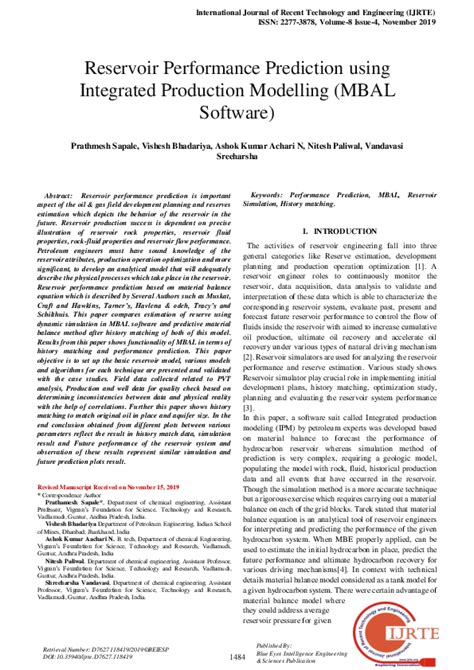 Pdf Reservoir Performance Prediction Using Integrated Production