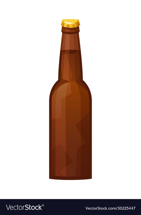 Glass Beer Brown Bottle On White Background Vector Image