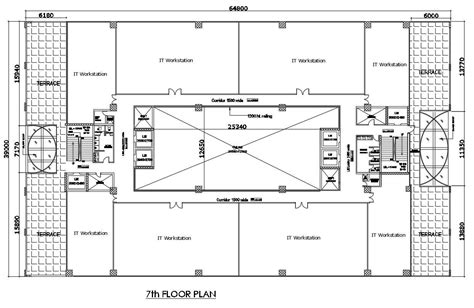 7th Floor Plan Of It Workstation In Autocad 2d Drawing Dwg File Cad File