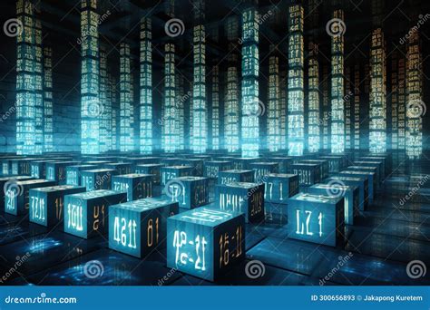 a rendering of a technology data binary code network background stock