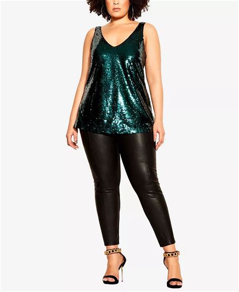 City Chic Trendy Plus Size Razzle Dazzle Camisole Plus Size Camisoles Razzle Dazzle Green