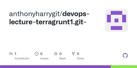 Github Anthonyharrygitdevops Lecture Terragrunt1git