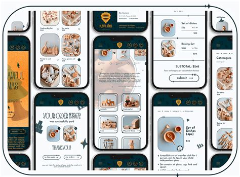 multipage web site design for a wooden toys shop on behance