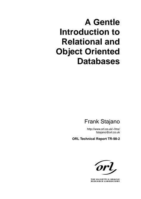 SOLUTION 2 A Gentle Introduction To Relational And Object Oriented