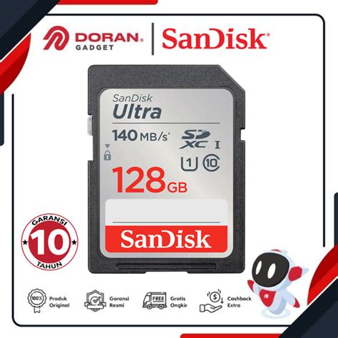 Jual Sandisk Sd Card 128gb 140mbs Sdcard Memory Camera 128 Gb Original