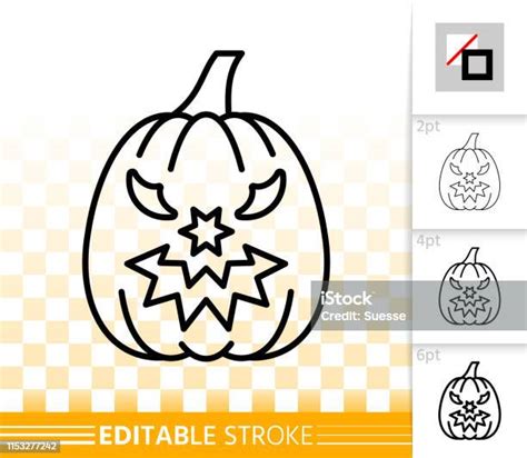 할로윈 호박 잭 O 랜 턴 간단한 라인 아이콘 개체 그룹에 대한 스톡 벡터 아트 및 기타 이미지 개체 그룹 검은색 공포 무서움 Istock