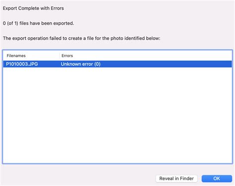Export Complete With Errors Apple Community