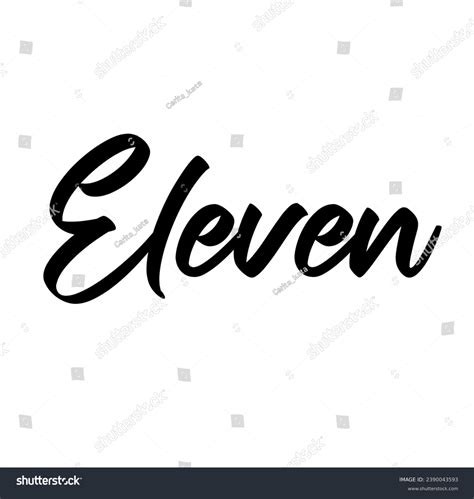 Eleven Handwritten Lettering Script Written Brush Stock Vector Royalty
