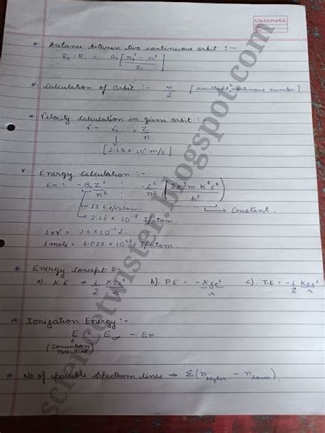 Formula Cheat Sheet Of Atomic Structure Structure Of Atom Formula