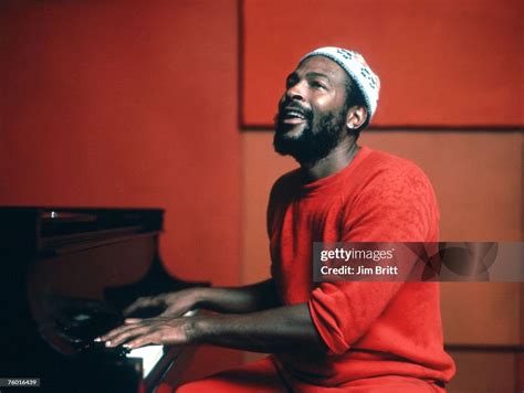 Soul Singer Marvin Gaye Plays Piano As He Records In A Studio In