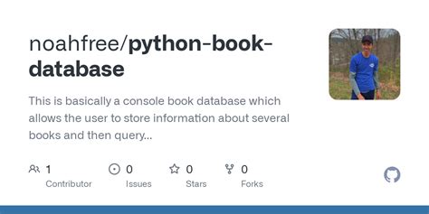 GitHub Noahfree Python Book Database This Is Basically A Console
