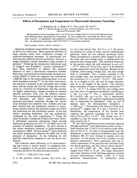 Pdf Effects Of Dissipation And Temperature On Macroscopic Quantum Tunneling