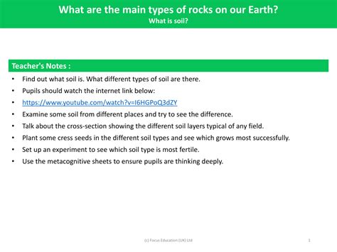What Is Soil Teacher Notes Science Year